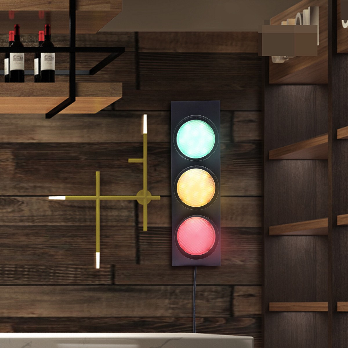 Traffic Light Wall Lamp Remote Control Traffic Light, Retro Traffic