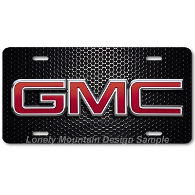 GMC Logo Inspired Art on Mesh FLAT Aluminum Novelty Auto Car License ...