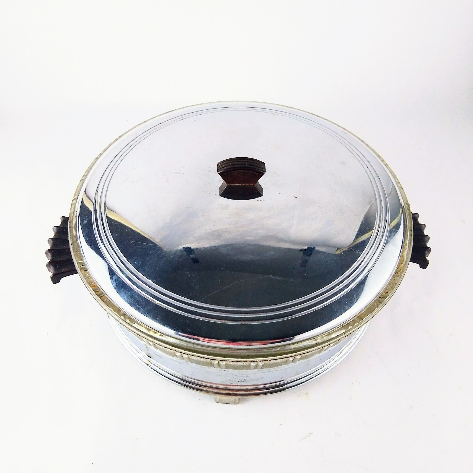 Pyrex For Russakov Co Chicago Rare Casserole Dish Metal Cover Cradle ...