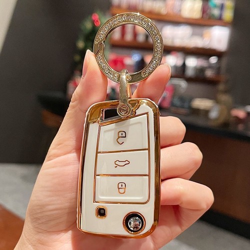 TPU Car Remote Flip Key Fob Cover Case For VW Golf MK7 Tiguan For Skoda ...