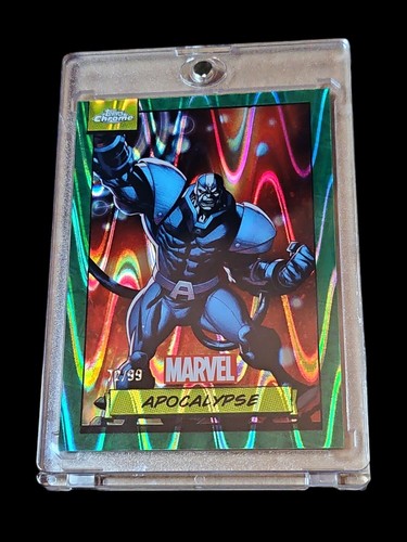 2024 Topps Chrome Marvel Apocalypse Green Gamma Ray Wave Refractor 72/ ...