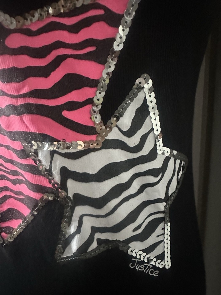 Star Zebra Print Justice Girls Tank(M) | eBay