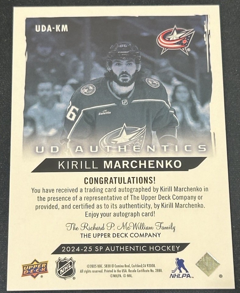 2024-25 SP Authentic Hockey UD Authentics Kirill Marchenko | eBay
