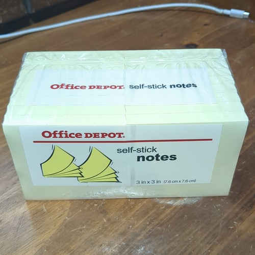 Office Depot Self-Stick Notes 3"x3" Yellow 18 Pads of 100 each (0001 ...
