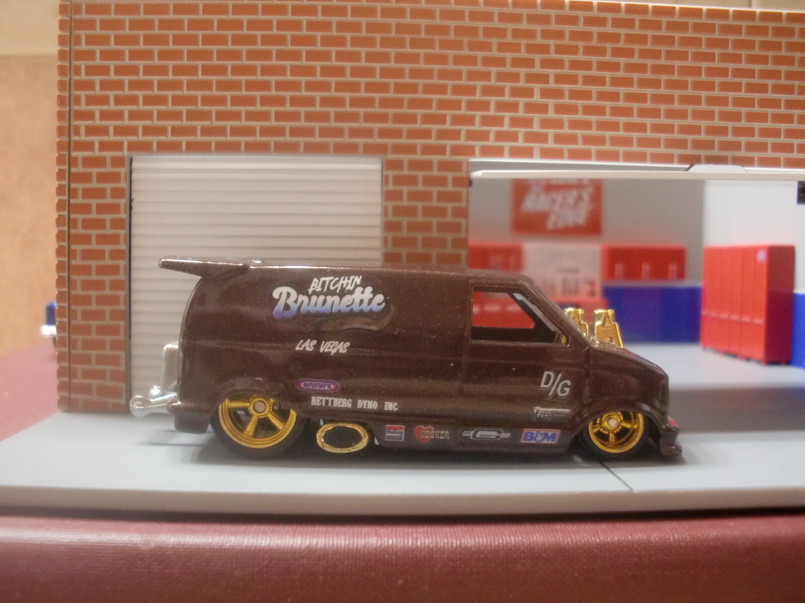 Chevy Van CUSTOM Drag race van rubber tires Loose Hot Wheels 1/64 Die ...