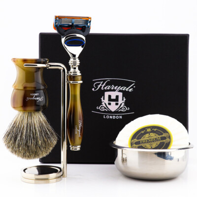 Super Badger Hair Shaving Brush Kit for Men Complete Grooming Set for ...