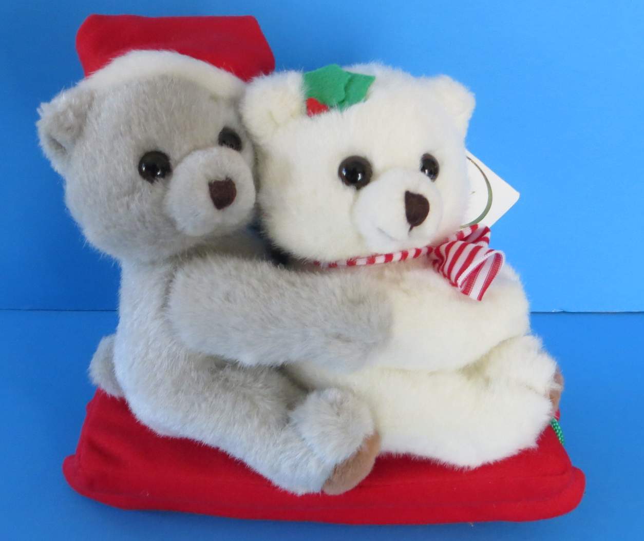 Christmas Plush Bears on Sled Russ Caress Soft Pets | eBay