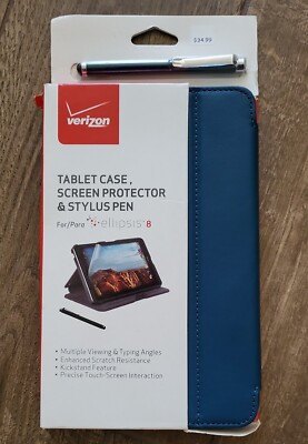 VERIZON TABLET CASE, SCREEN PROTECTOR & STYLUS PEN FOR ELLIPSIS 8 see ...