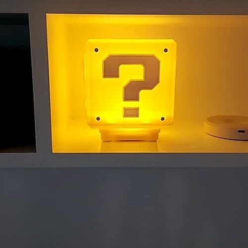 Super Bros Question Block Lamp,Square LED Night Light with USB Cable ...
