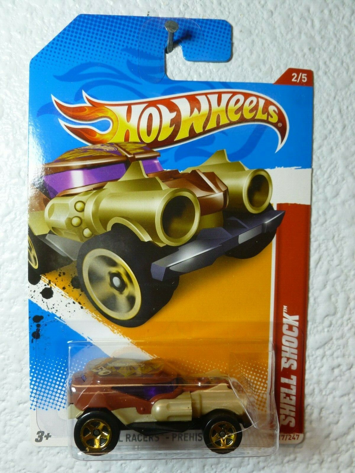 BROWN 2012 Hot Wheels SHELL SHOCK #217 (Thrill Racers - Prehistoric '12 ...