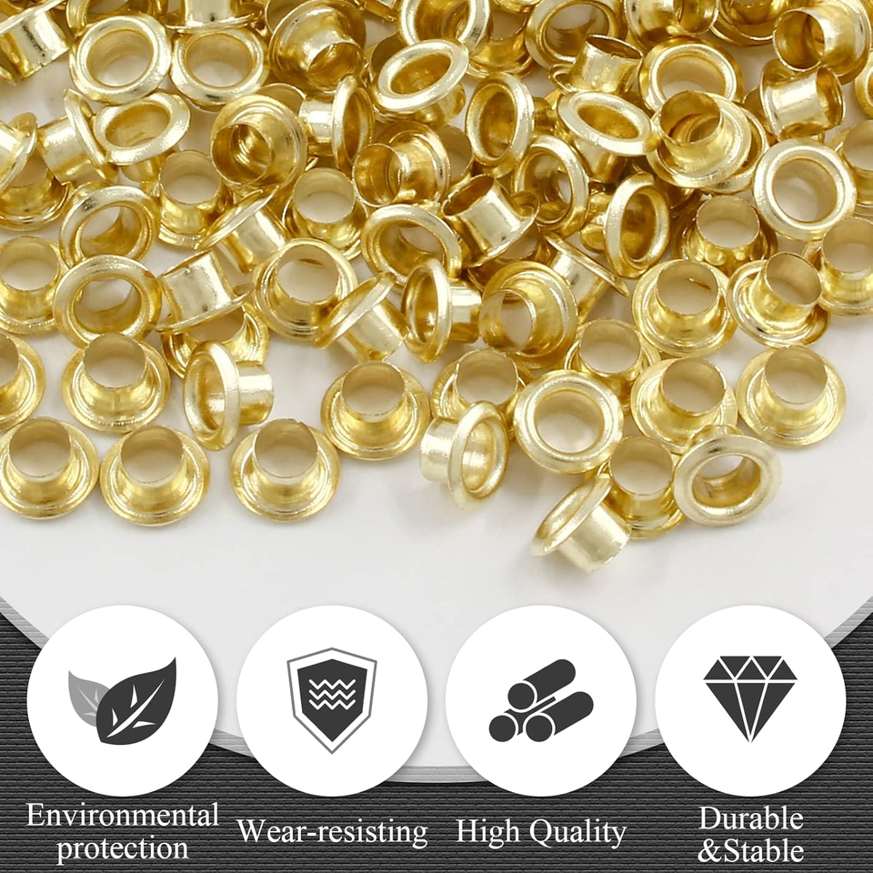 200Pcs 1/8Inch ID Grommets Eyelets, 3 Mm Hole Self Backing Eyelet for ...