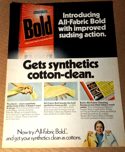 1976 vintage advertising - Bold Laundry Soap detergent magazine page ...