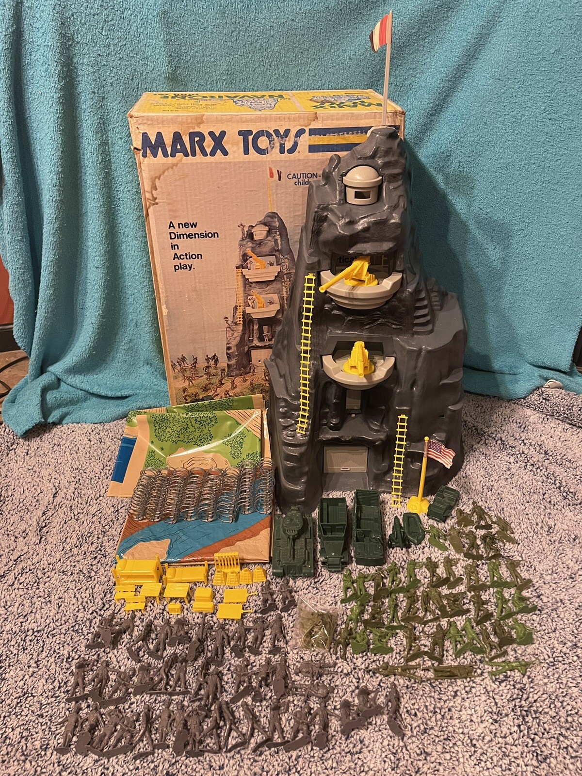 Vintage 1975 Marx Guns Of Navarone Mountain Battleground Playset ...