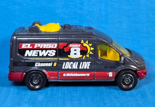Matchbox Metal Adventure City '14 Ford Transit News Gray Diecast Van 01 ...