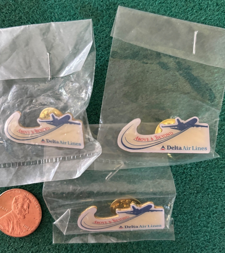 VINTAGE Lot of 3 DELTA AIRLINES ABOVE AND BEYOND Employee Recognition ...
