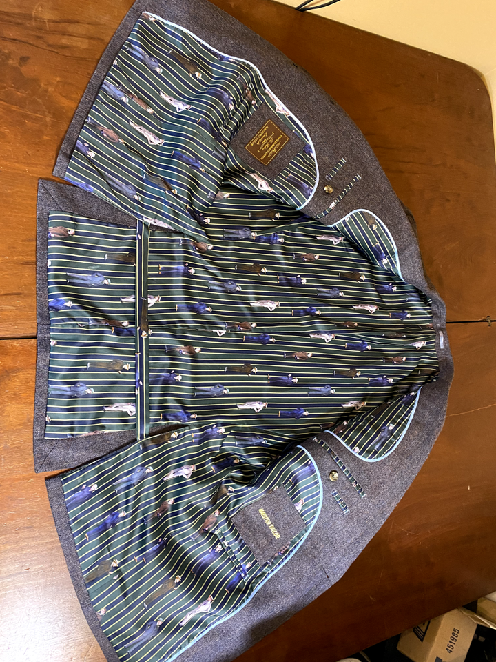 BESPOKE MAESTRO TAILOR Brown Herringbone Sport Coat Suit Blazer 40R ...