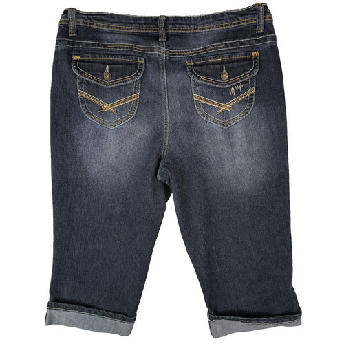Cato Premium Jeans Capris Womens 16 Mid Rise Cuffed Denim Blue Flap ...