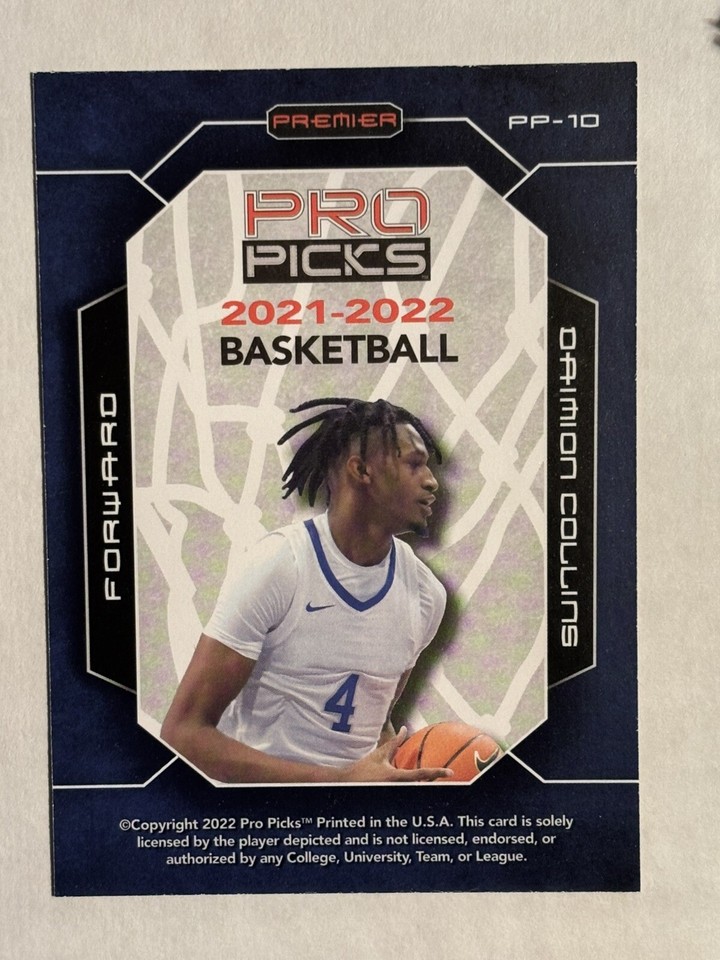 2021-22 Premier Pro Picks Basketball Daimion Collins #PP-10 | eBay