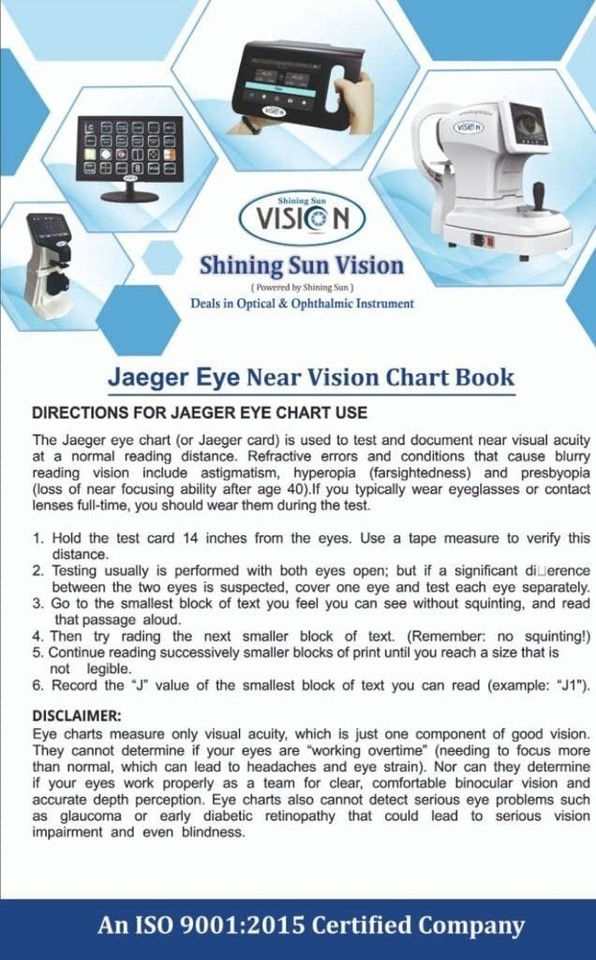 Eye Chart Near Vision Reading Test Plastic Coated Chart | eBay UK