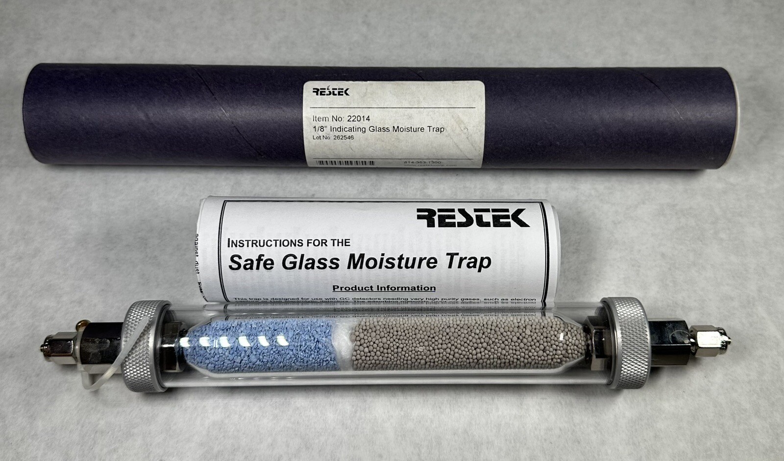 NEW Restek 22014 1/8” Indicating Glass Moisture Trap | eBay