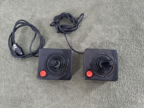 Two (2) Vintage Atari 2600 Wired Joystick Controllers, Untested Retro ...