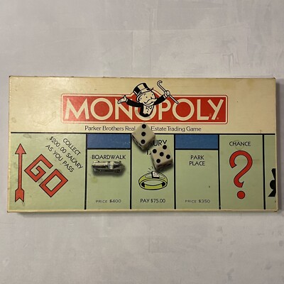 Vintage 80s Monopoly Board Game No. 9 by Parker Brothers 1985 COMPLETE ...