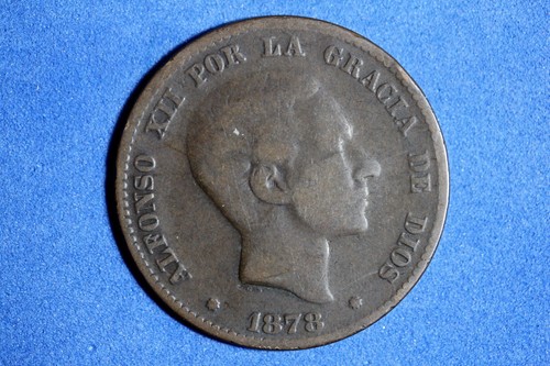 1878 Spain 10 Centimos Bronze Coin #M23556 | eBay