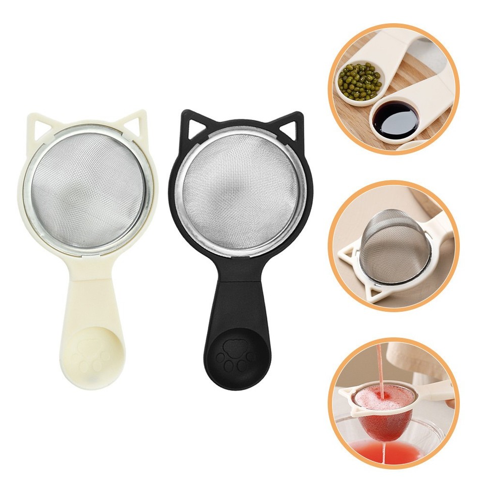 2 Pcs Stainless Steel Kitchen Strainer Spoon Colander Sieves Fat ...