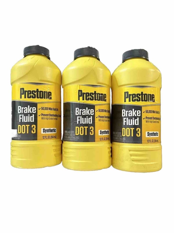 3 - Prestone DOT 3-Brake Fluid - 12 fl. oz. - Synthetic, High Grade ...