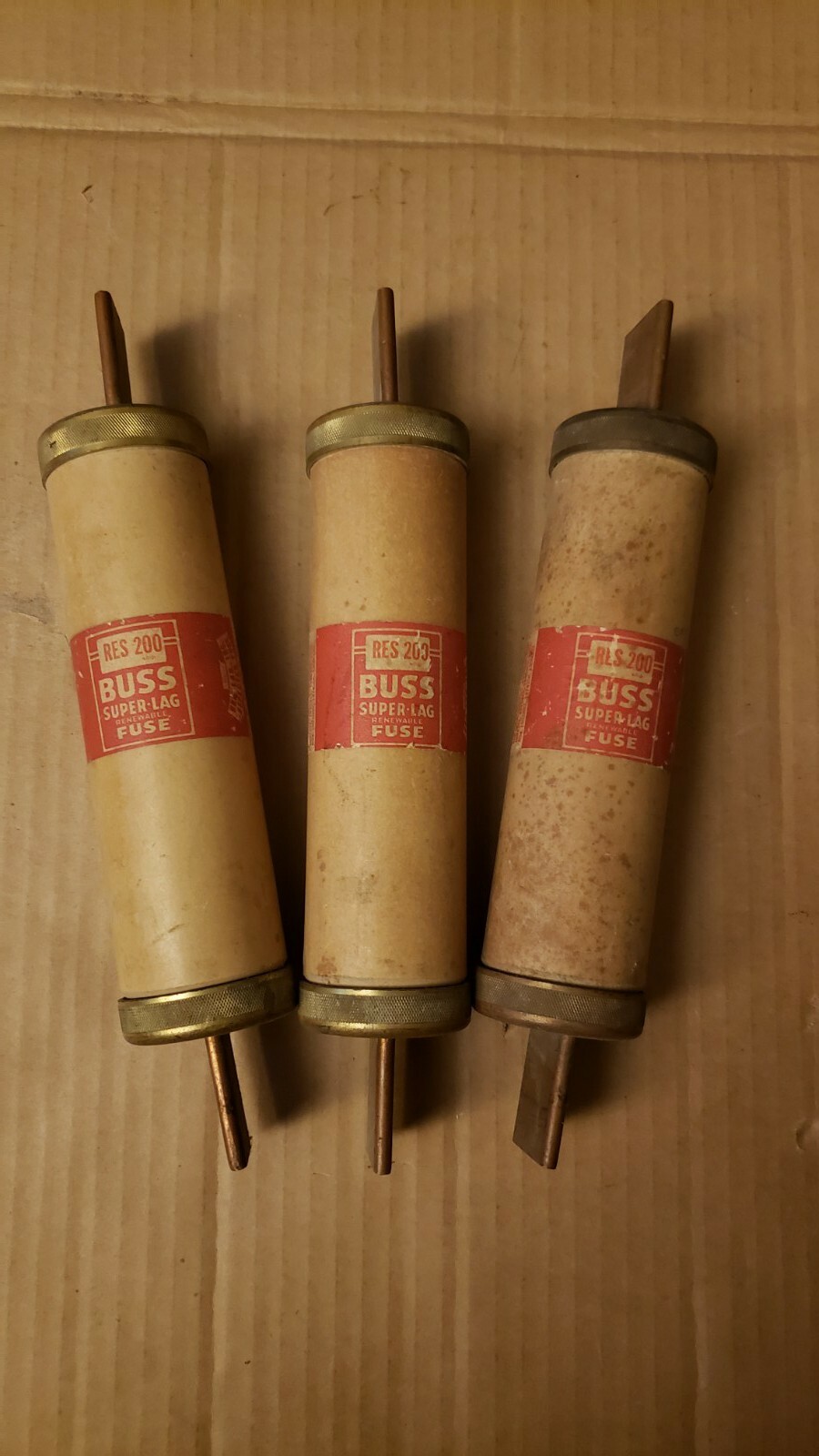 (LOT OF 3) RES200 200A 600V RES-200 200 AMP Buss Super Lag Renewable ...