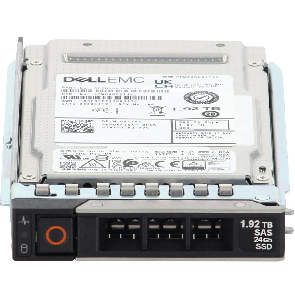 Dell 1.92TB 24Gbps SAS RI TLC 2.5 SSD KPM7XRUG1T92 (ME) (6K35K-COL-OSTK ...