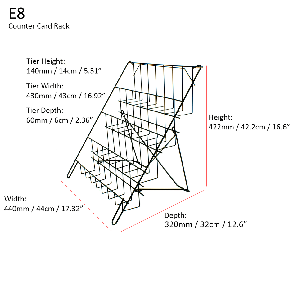 Counter Standing Card Rack in White for Shops & Stalls - Collapsible ...