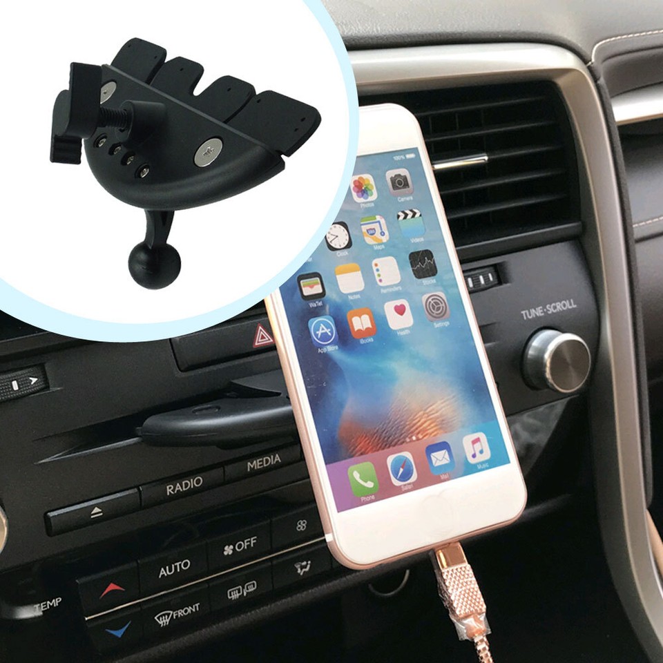 Car CD Slot Mount Bracket Clip Phone Holder 17mm Ball Head Base For ...