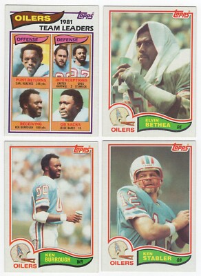 1982 Topps Football Houston Oilers Team Set of 17 Cards - B | eBay