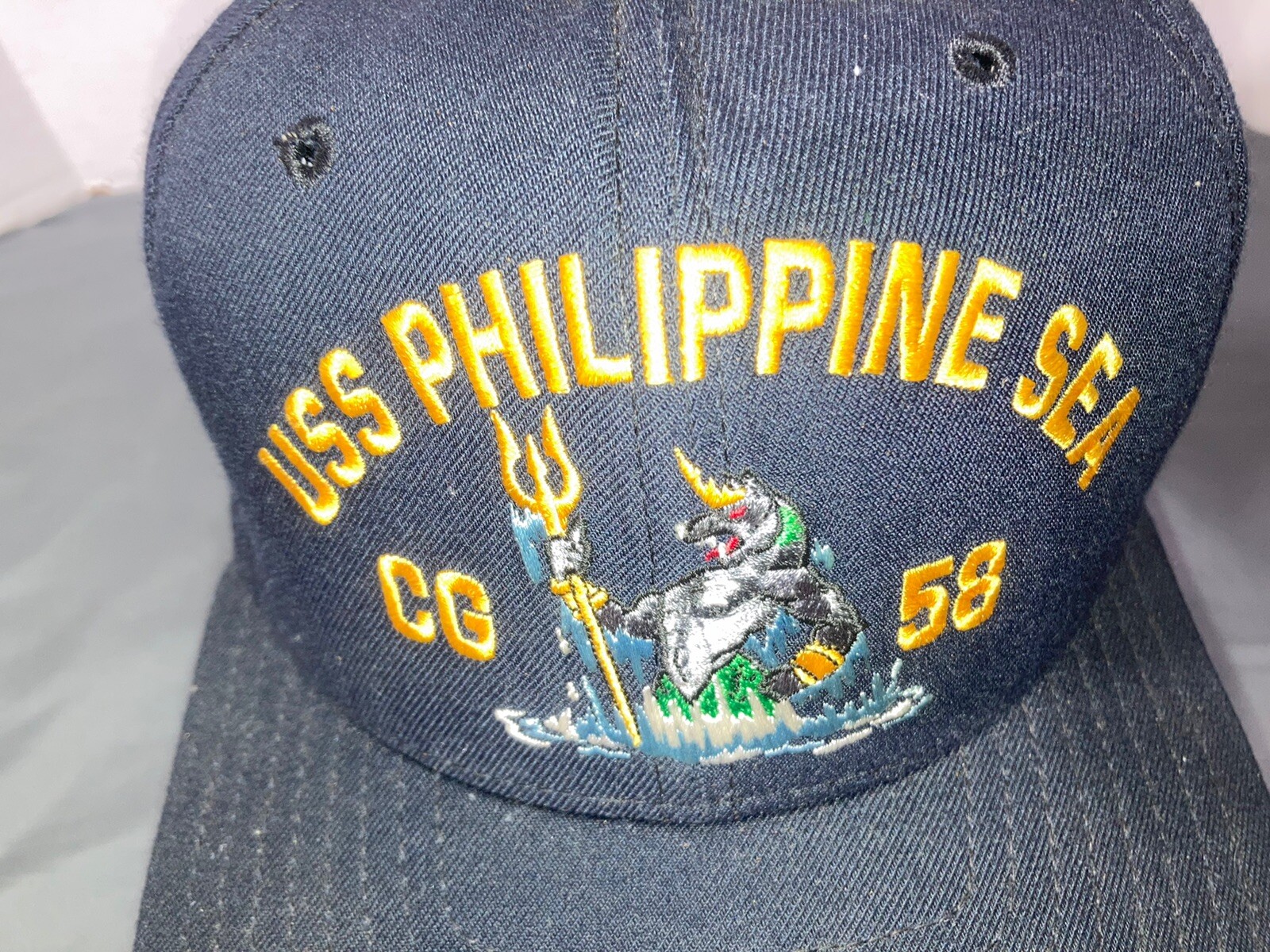 Vintage USS Philippine Sea Ship CG58 Snapback Hat - Gem