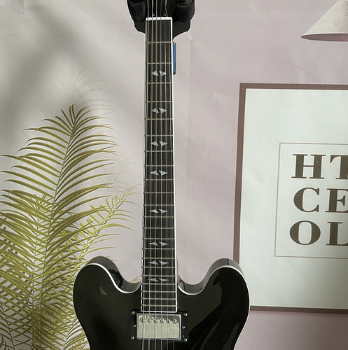 DG-335 Electric Guitar Silver Diamond Hole Chrome Hardware Semi Hollow ...