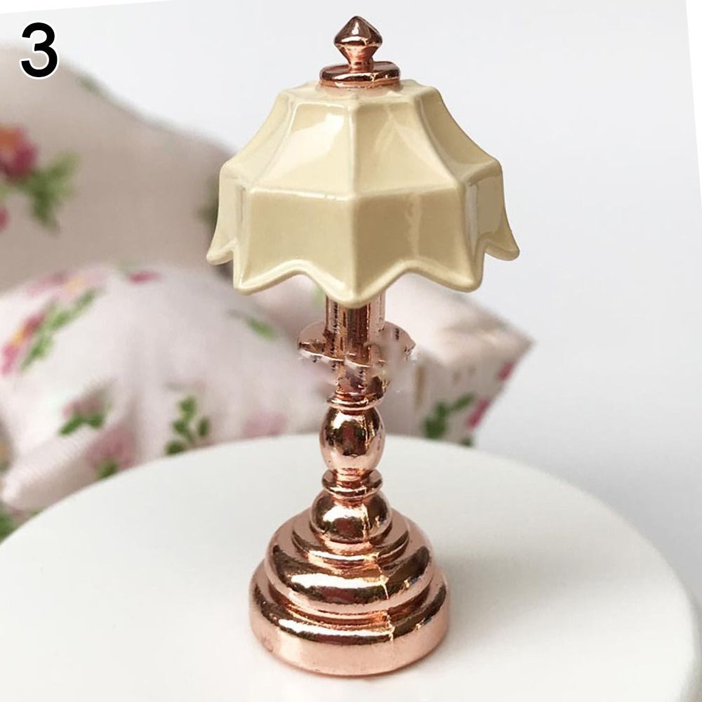Dollhouse Lamp Model Crystal Wall Light Miniature Floor Lamp Doll Retro ...
