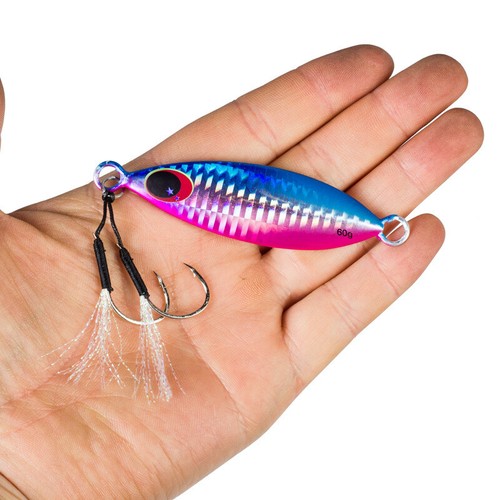 6PCS Slow Fall Pitch Lead Metal Flat Jigging Fishing Lure Long Casting ...
