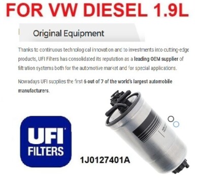 OEM Fuel Filter for VW TDI DIESEL 1.9 Beetle Golf Jetta Passat FITS ALH ...