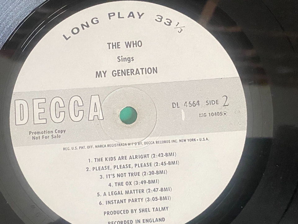THE WHO Sings My Generation MONO WLP DECCA ORIGINAL RELEASE | eBay