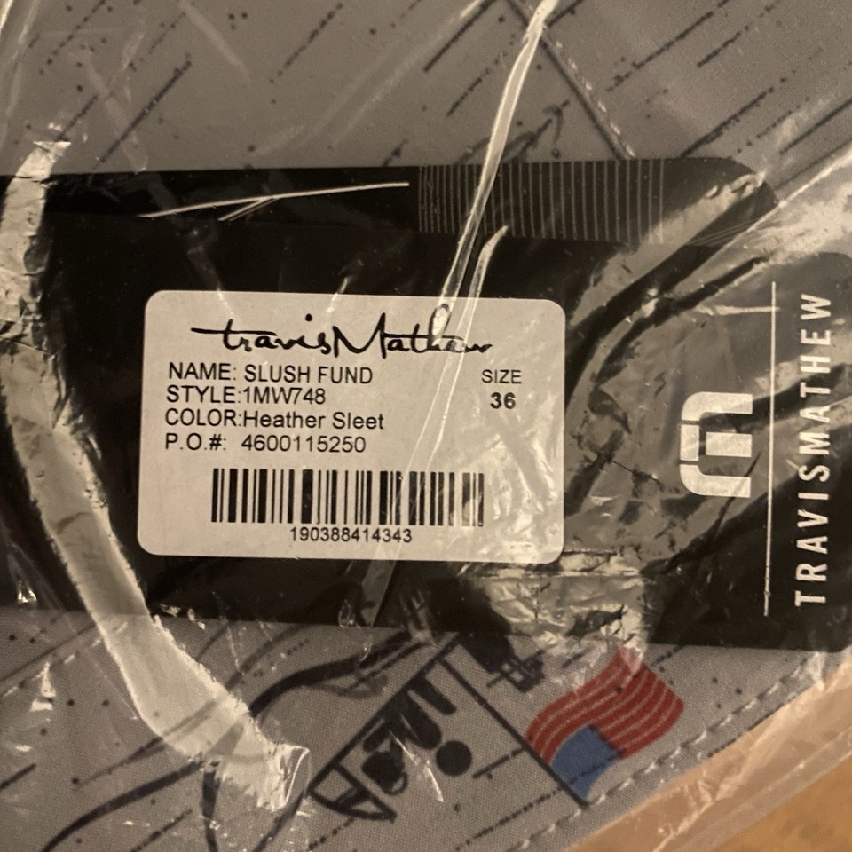 New Tag Travis Mathew Men's 36” Vacation Vibe flat front Shorts Slush ...