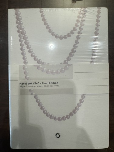 New Montblanc Notebook 146 Pearl Edition Lined Premium Paper Silver Cut ...