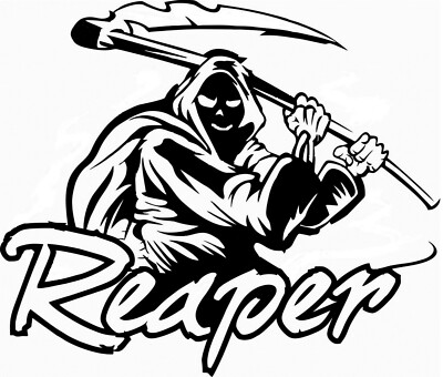 LARGE 23" grim reaper van car bonnet side stickers vinyl graphic decal ...