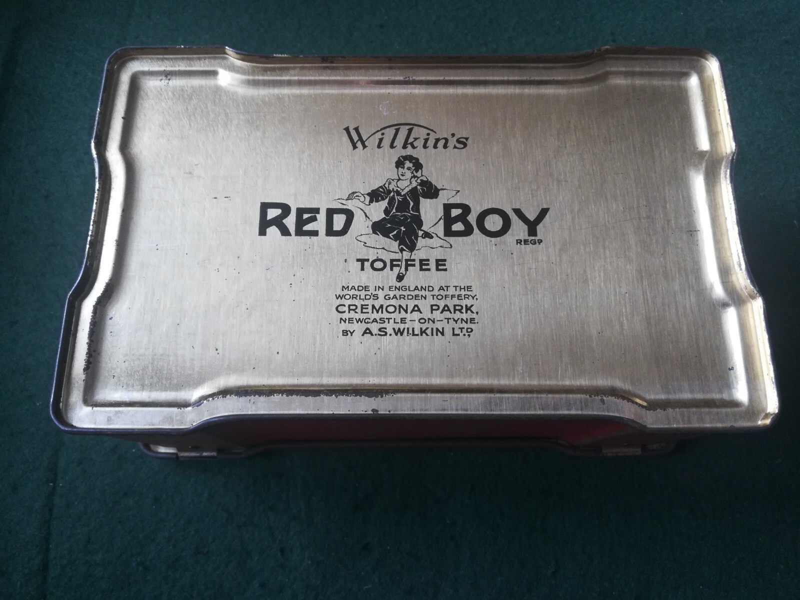 1930s Wilkins Red Boy Toffee Tin Box Advertising. | eBay UK