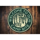 Camp Site Welcome Sign, Welcome to Our Camp Site, Tent Graphic Metal ...
