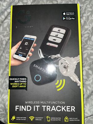 NIB Smart Gear Wireless Multifunction Find It Tracker Bluetooth 150 ft ...