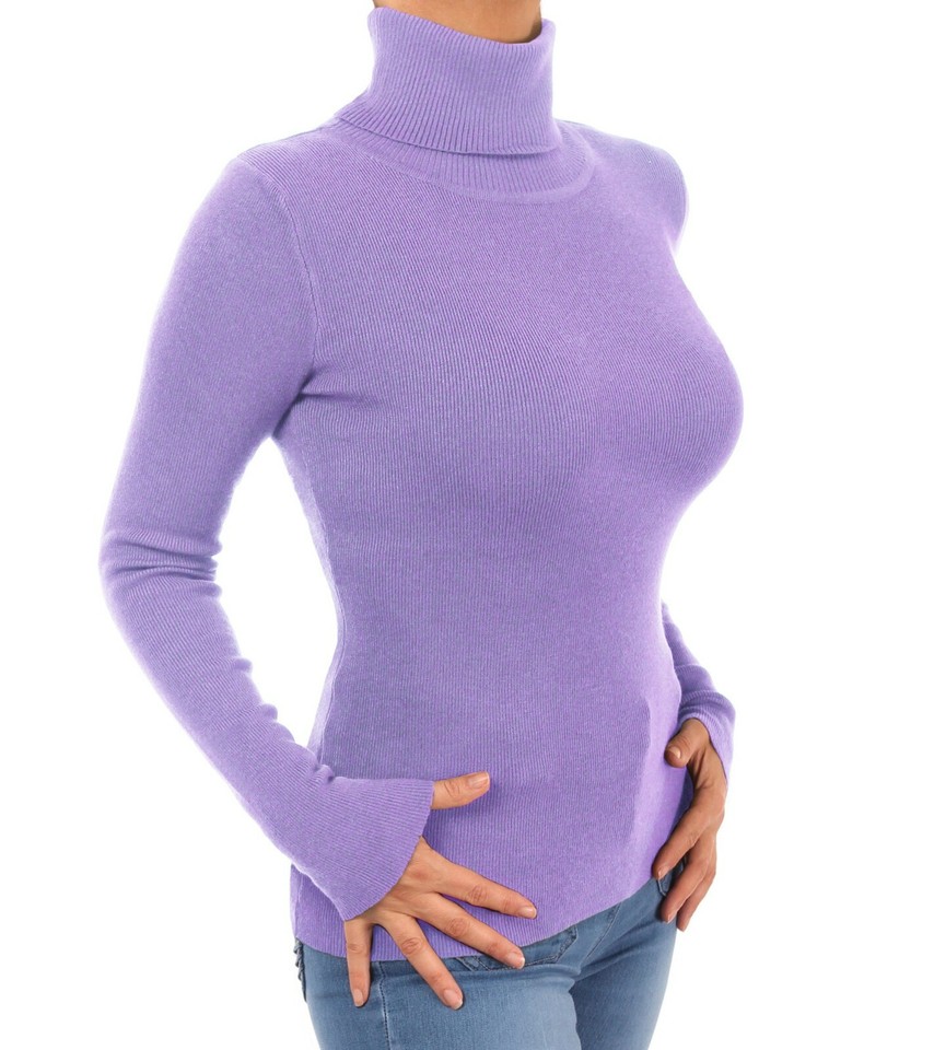 New Polo Neck Clingy Jumper - Long Sleeved | eBay