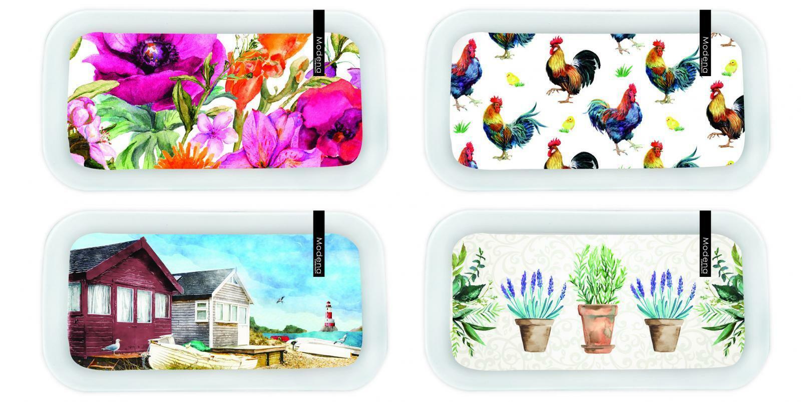 Small Serving Tray Home Drawing 28cm Melamine Plastic Rectangle Party ...