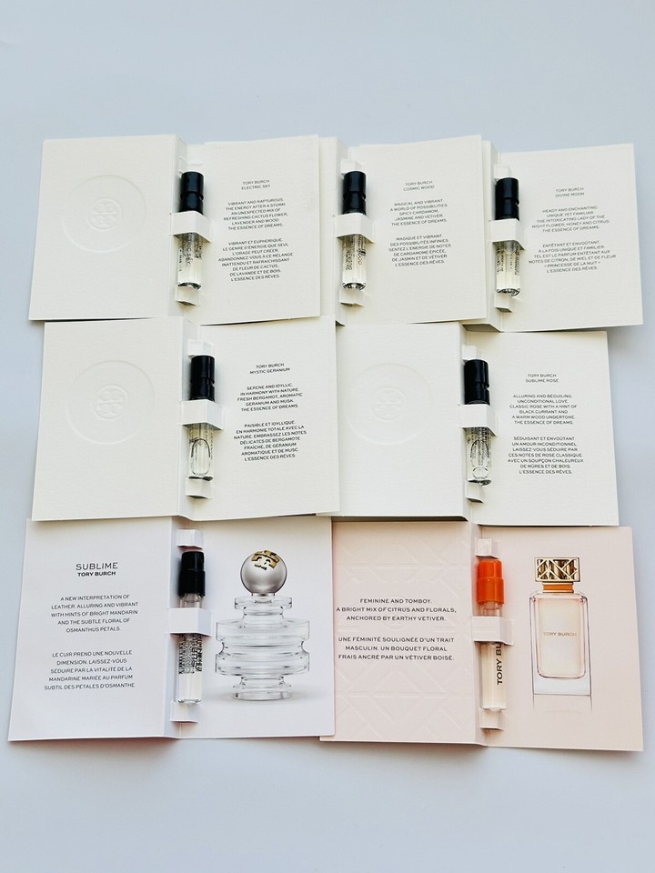 Tory Burch Perfume Sample 7pcs (Sublime , Rose , Electric Sky, Sublime ...