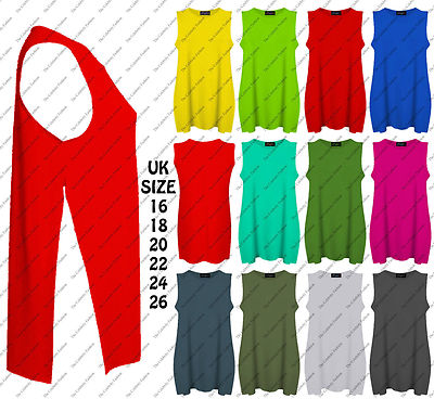 New Ladies High Split Side Long Top Women Jersey Slit Tunic Tank Vest ...